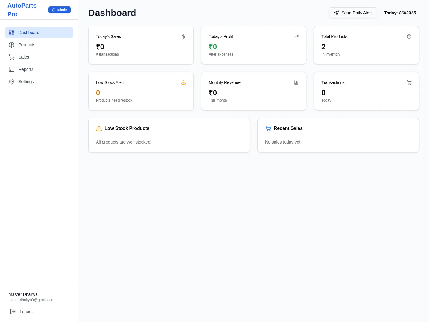 AutoParts Shop Management & Inventory System