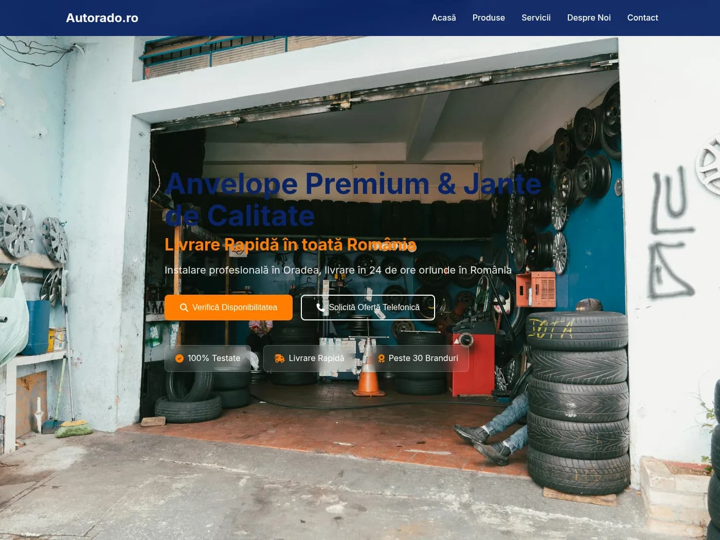 Autorado.ro Conversion-Optimized Homepage for Tires & Rims in Romania
