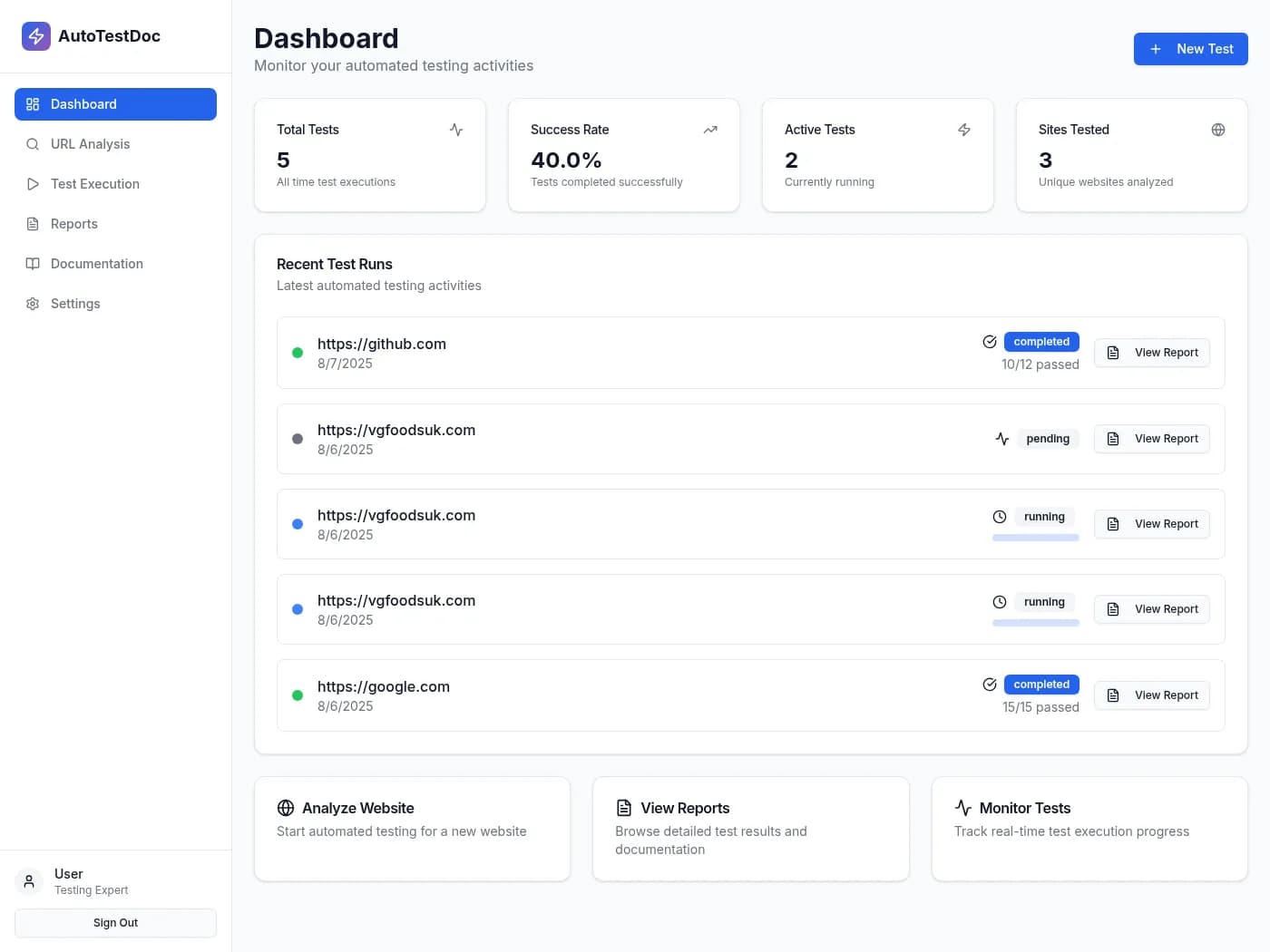AutoTestDoc: Fully Automated Website Testing & Documentation System