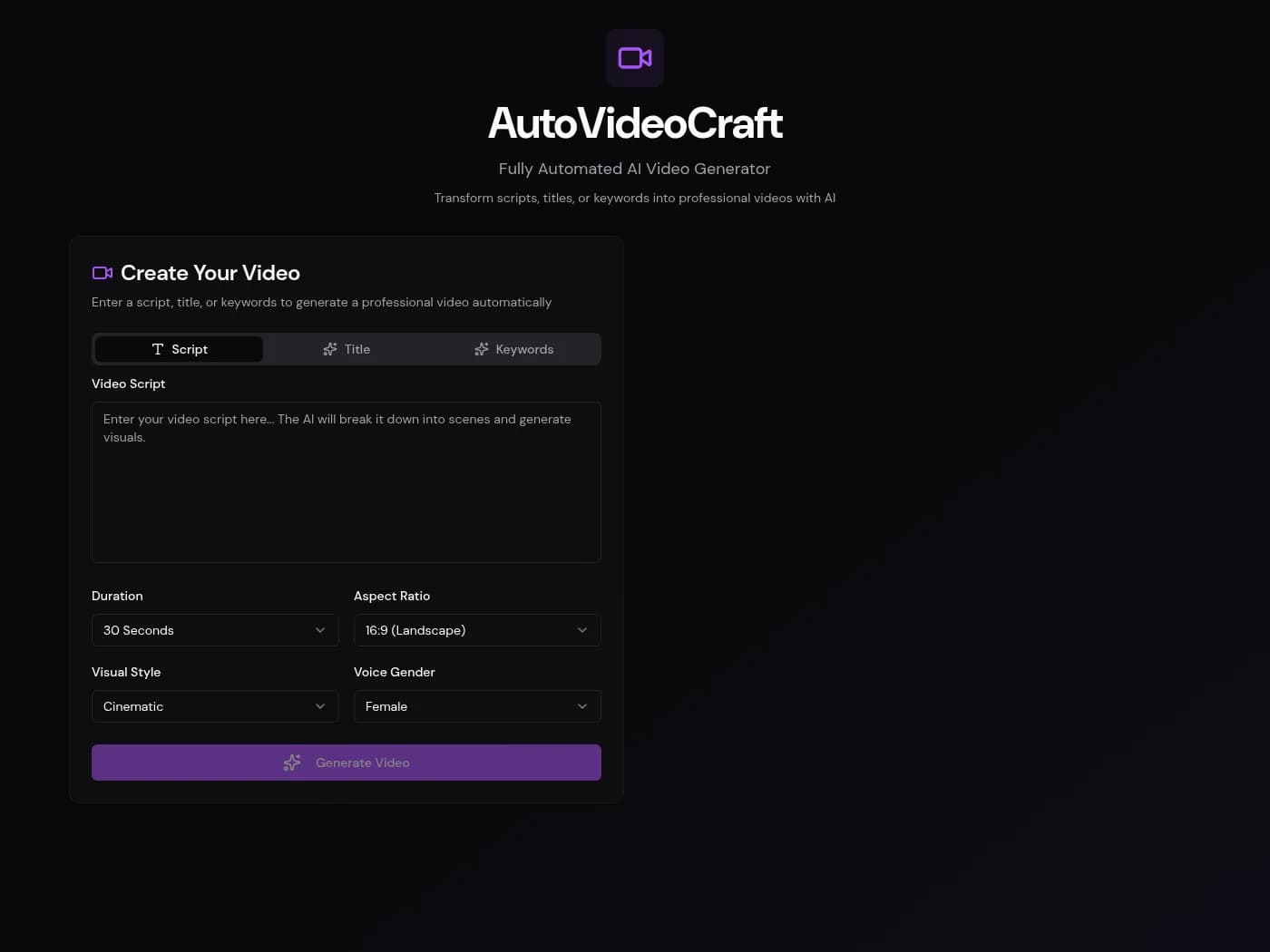 AutoVideoCraft: Fully Automated AI Video Generator