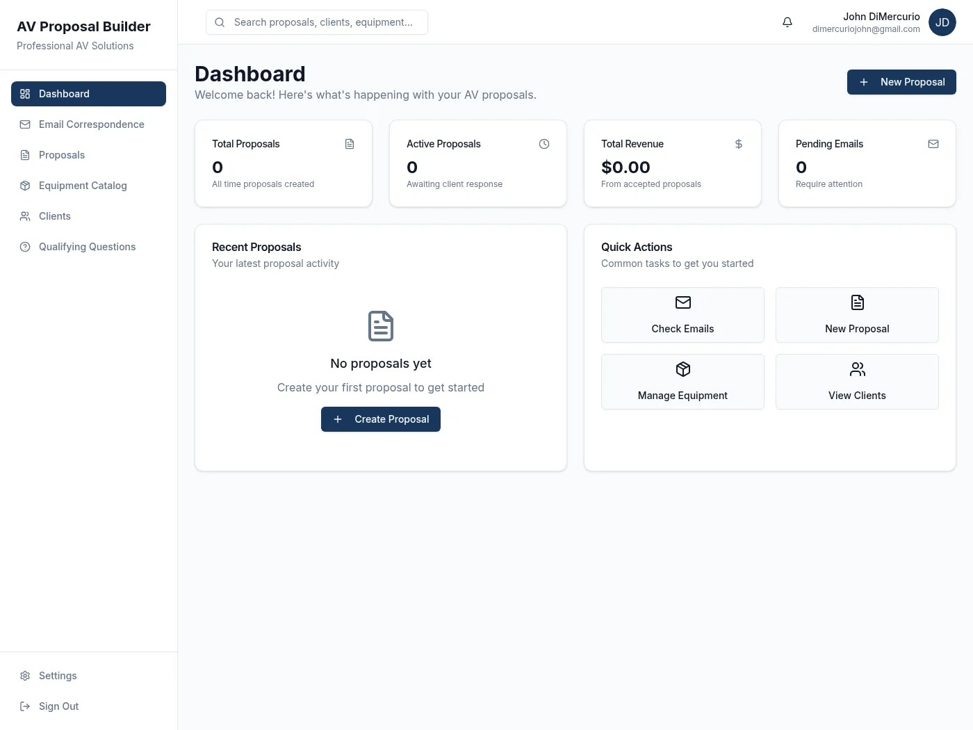 AV Proposal Builder & Email Integration Suite