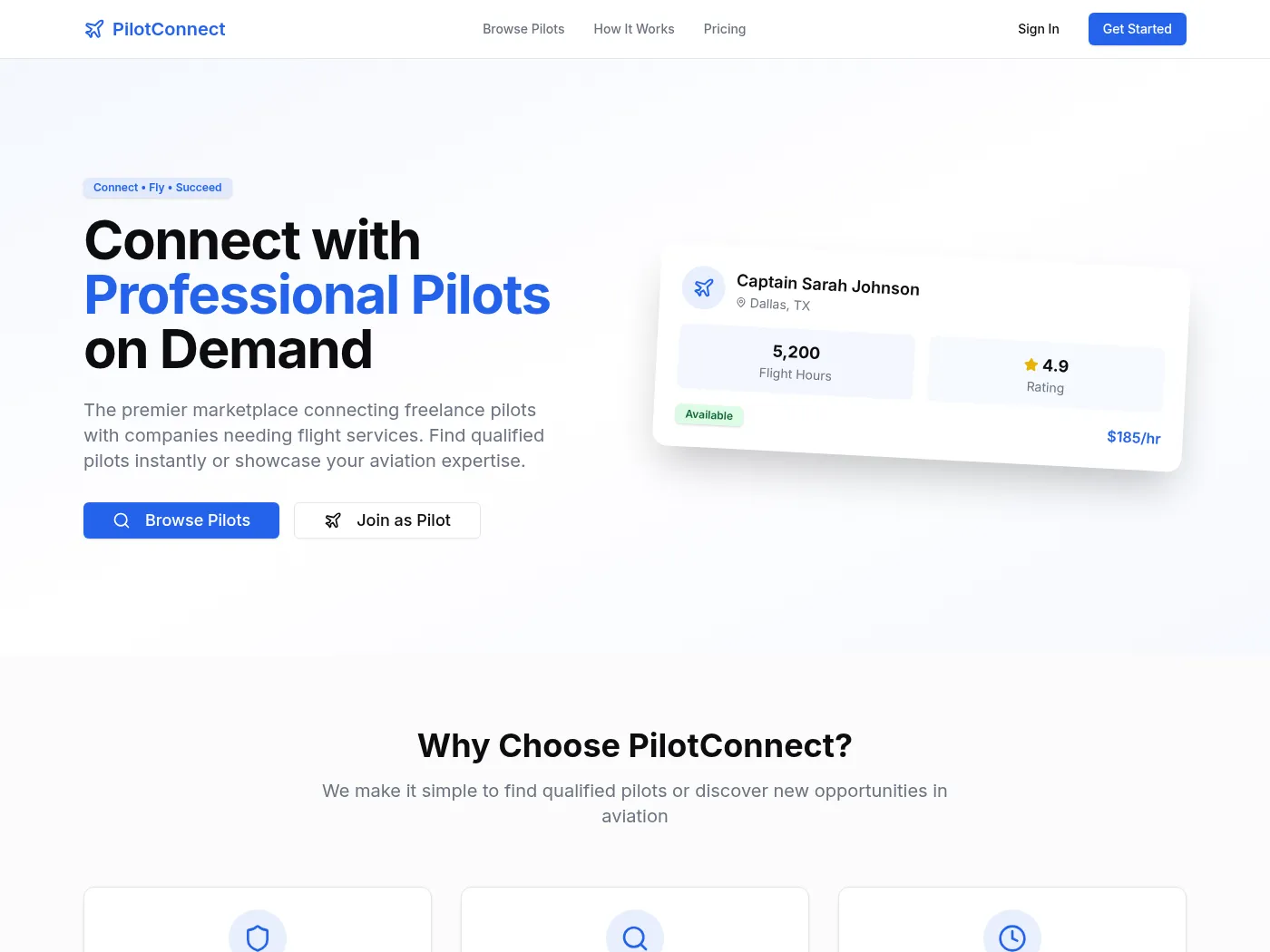 Aviation Pilot Contractor Marketplace