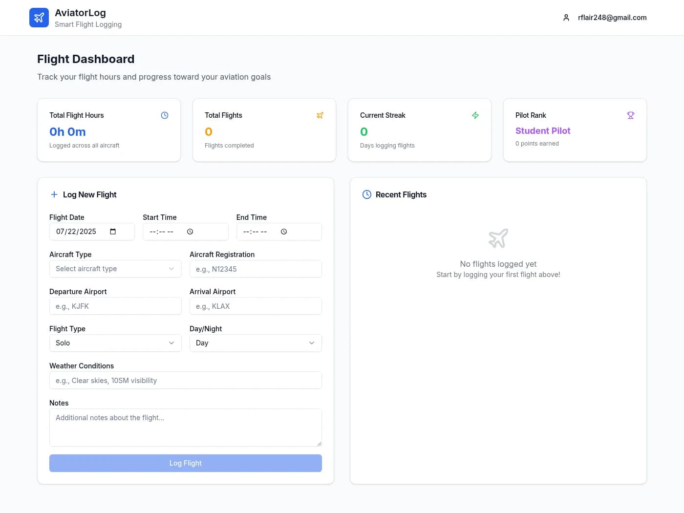 AviatorLog: Smart Flight Logging & Gamification Platform
