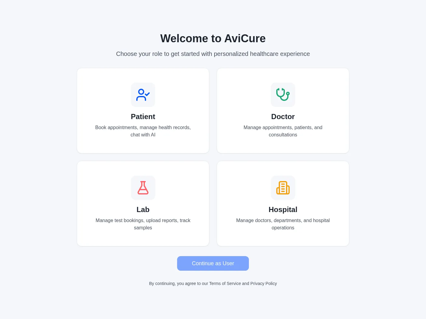 AviCure – The Modern, No-Code, Role-Based Healthcare Super-App