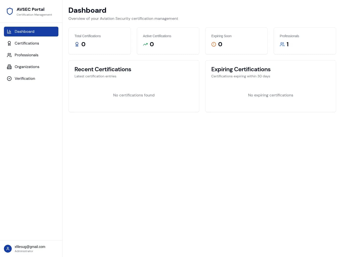 Aviation Security (AVSEC) Certification Portal