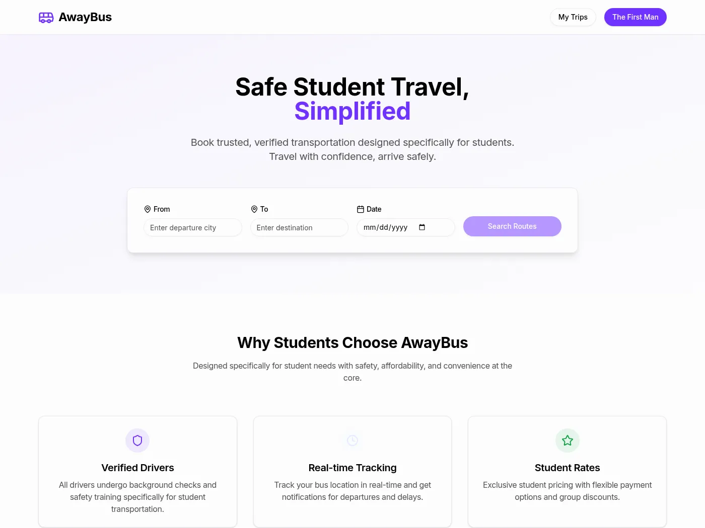 AwayBus Student Travel Experience Platform