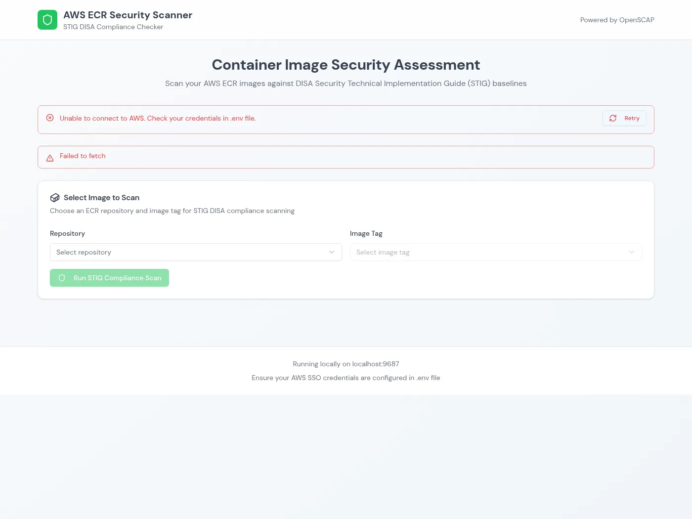 Local AWS ECR Security Scanner with STIG DISA Compliance