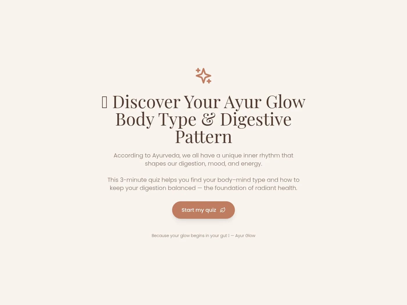 Ayur Glow Dosha & Agni Interactive Insight Quiz