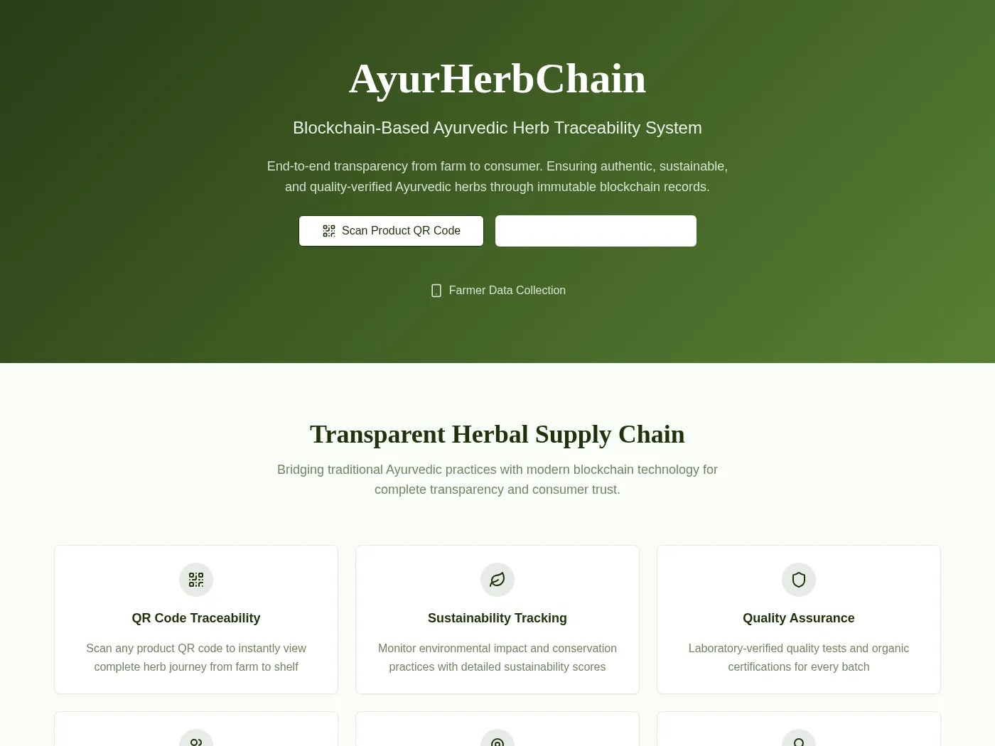 AyurHerbChain: Blockchain-Based Ayurvedic Herb Traceability Ecosystem