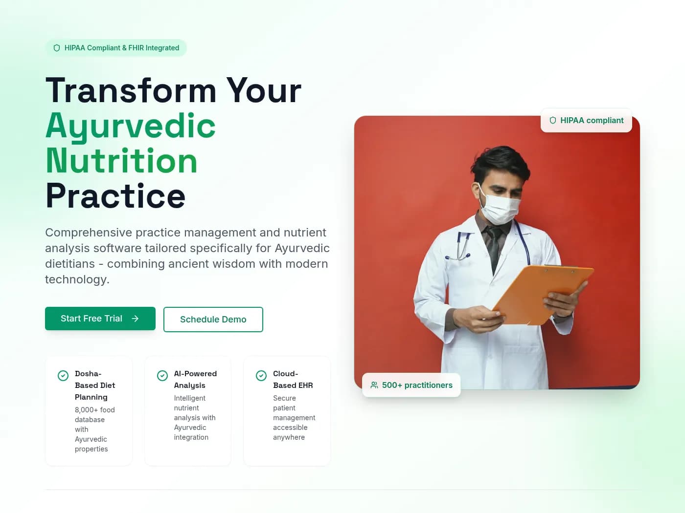 AyurNutri Pro: AI-Powered Cloud Platform for Ayurvedic Dietitians & Clinics