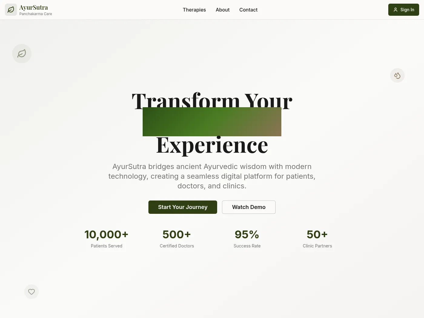 AyurSutra – Panchakarma Patient & Therapy Management Platform