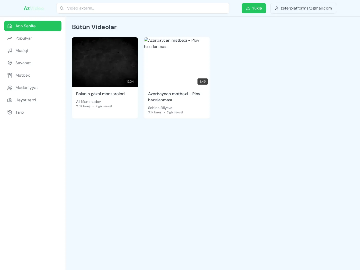 Azərbaycanda Lokal Video Platforması