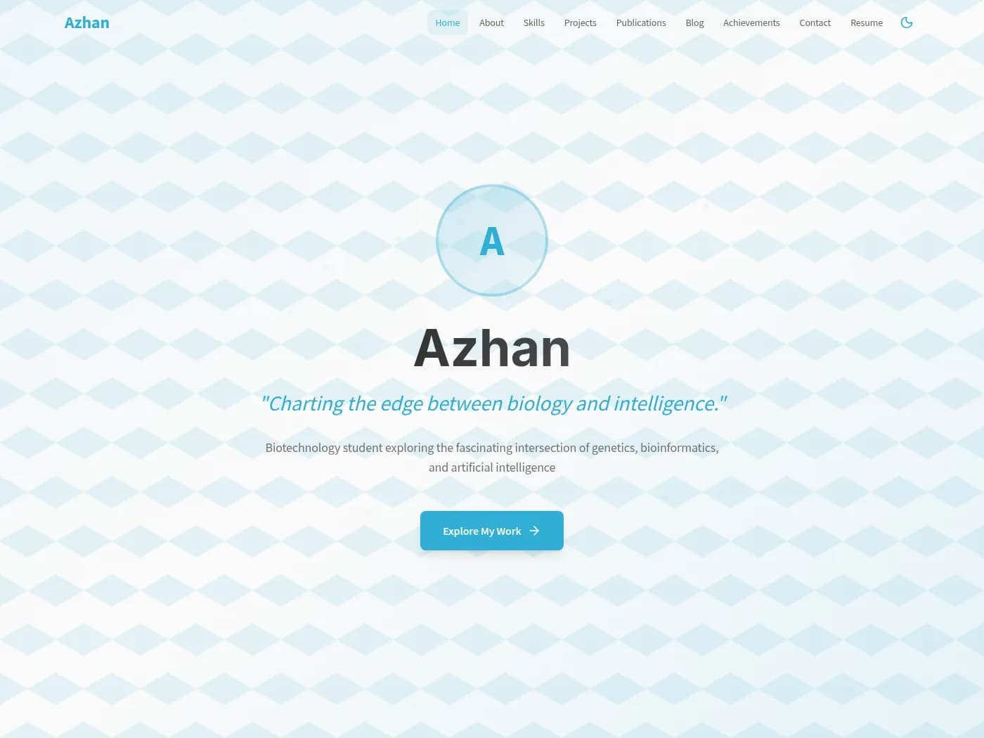 Azhan's Elegant Biotechnology Portfolio Website