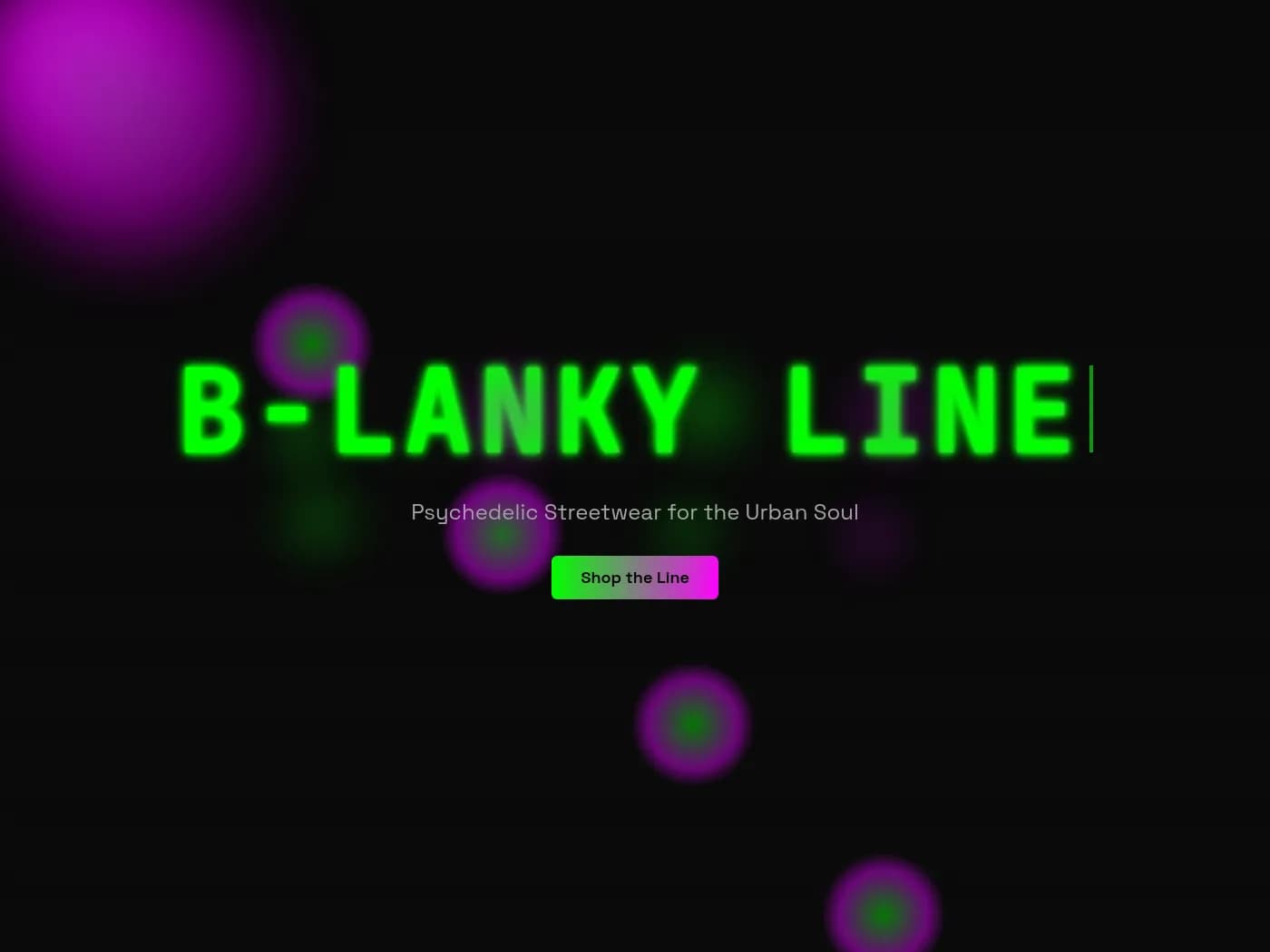 B-LANKY LINE Psychedelic Streetwear Landing Page