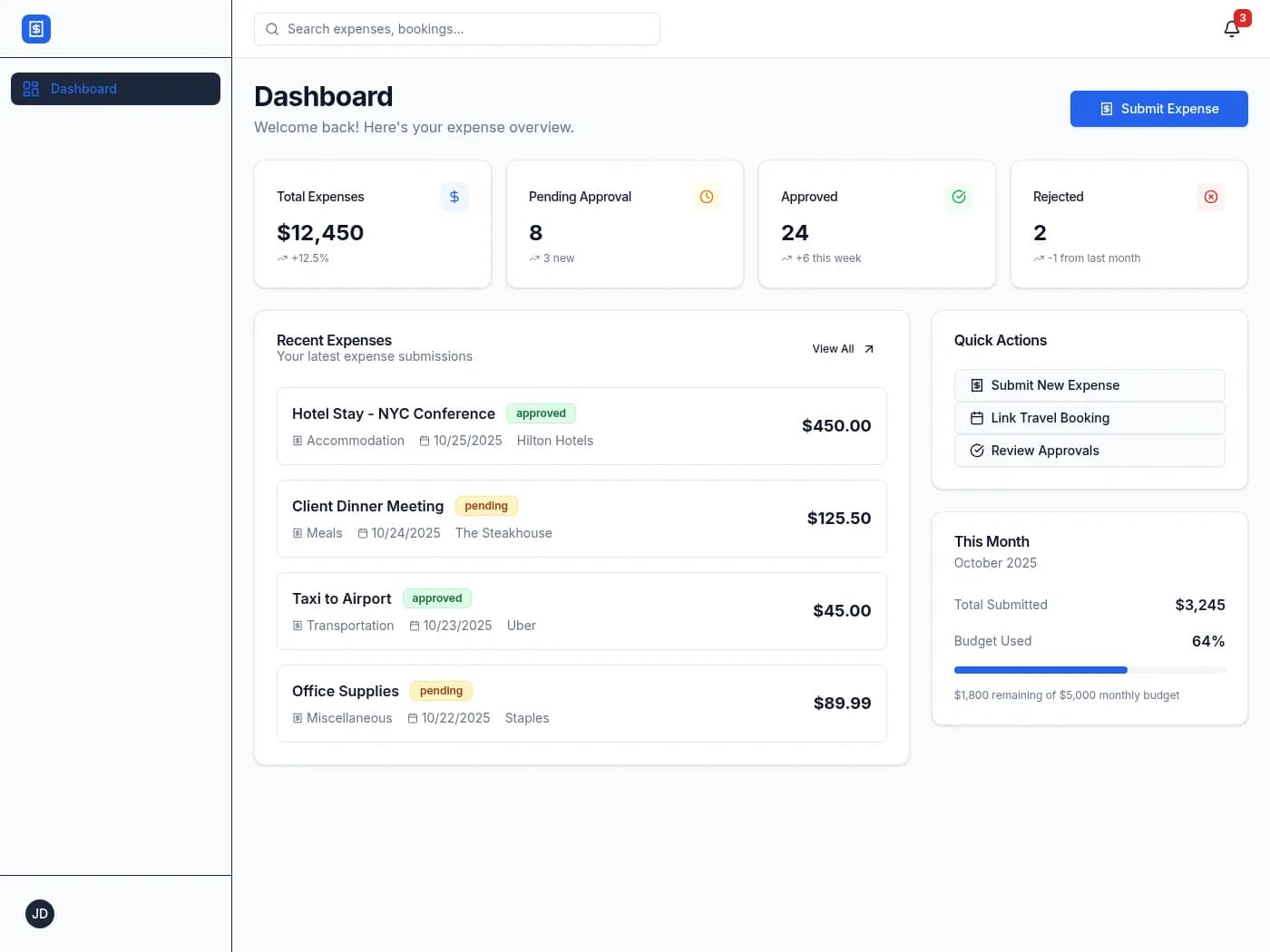 Next-Gen B2B Expense Management Platform for Travel