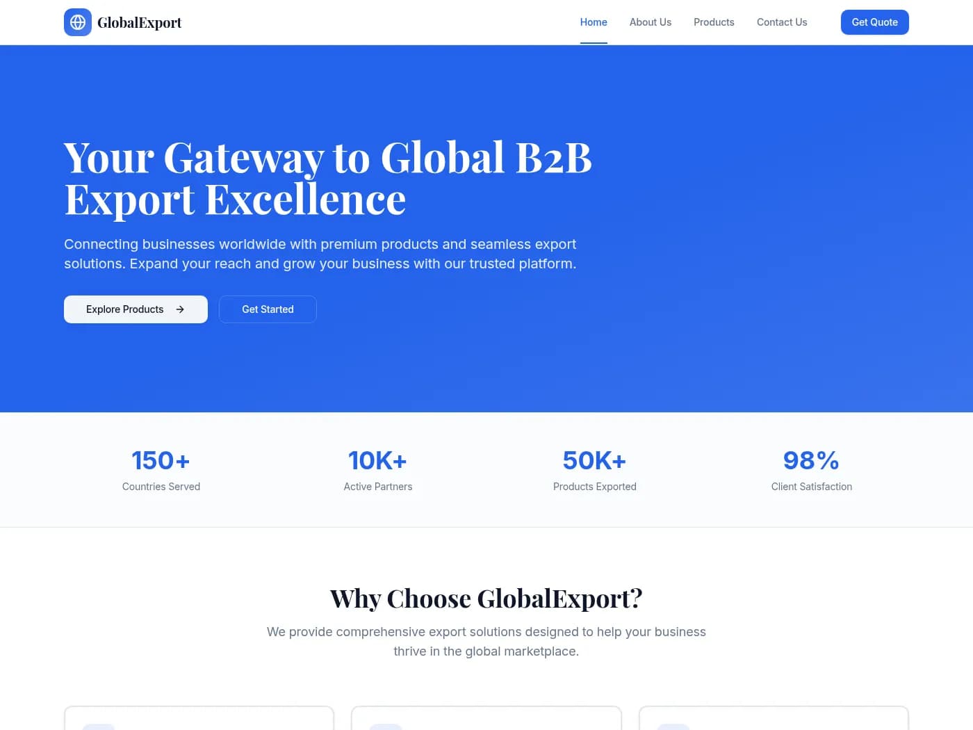 B2B Exporter Web Presence