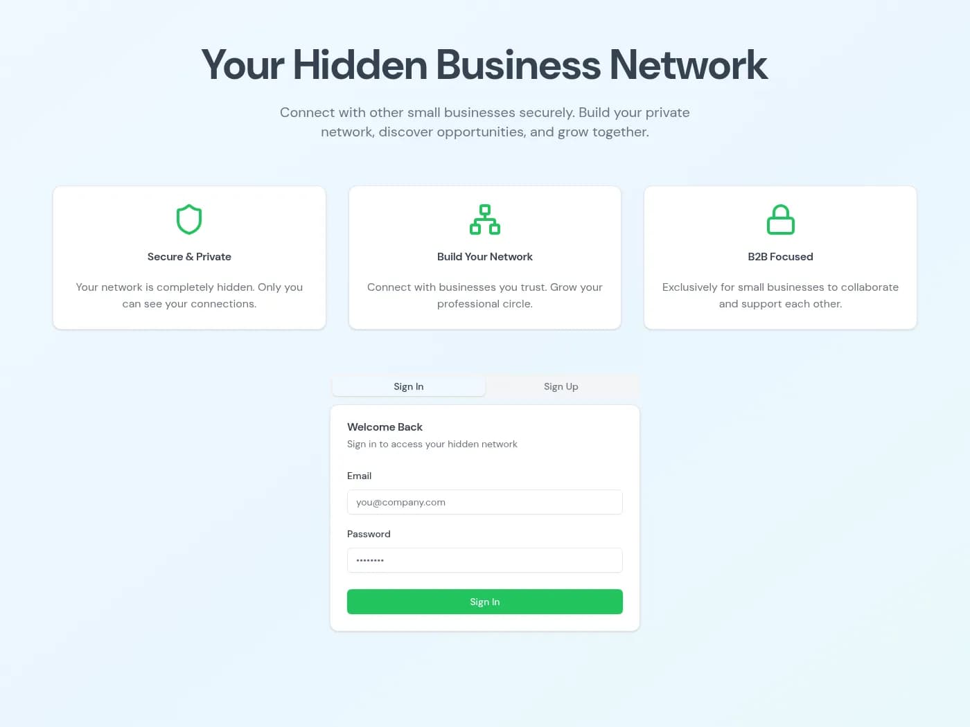 B2B Hidden Network Hub