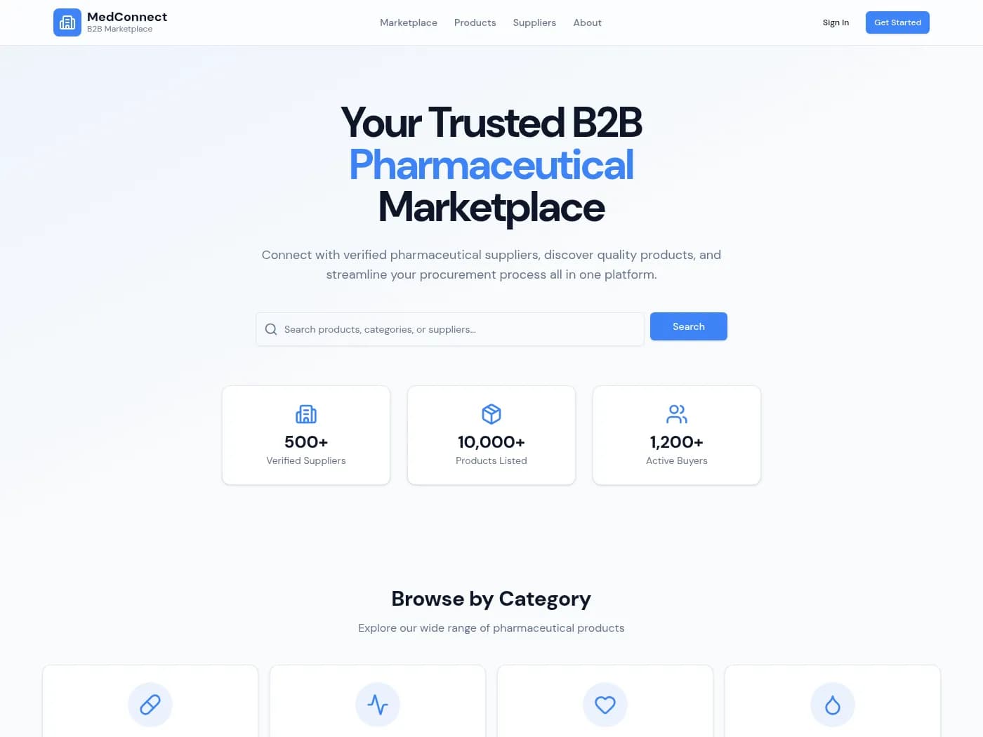 B2B Pharmaceutical Marketplace Platform