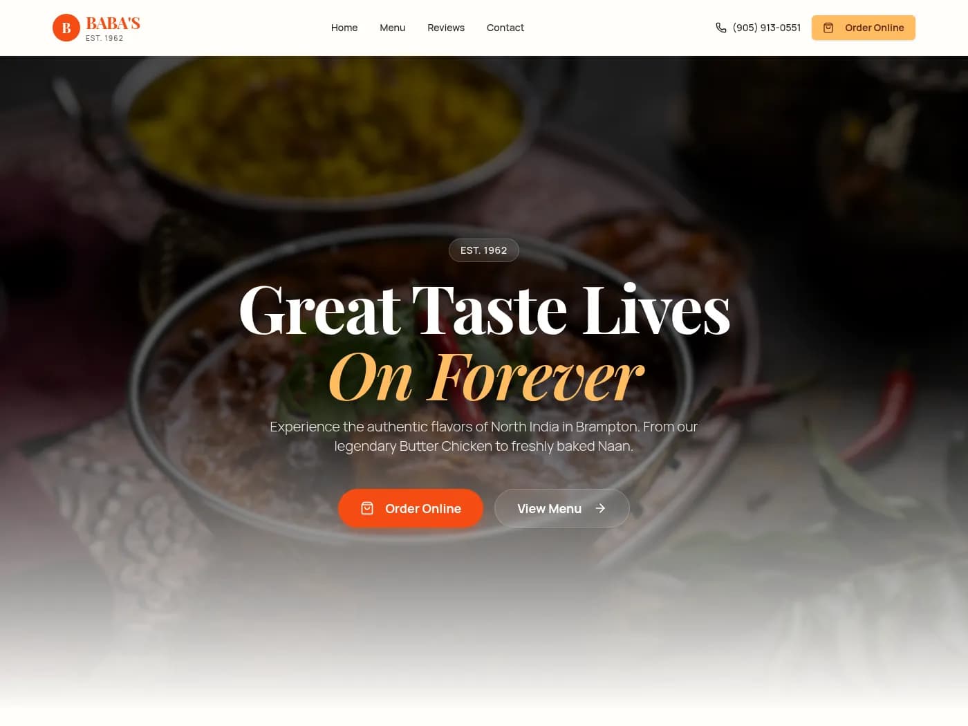 Baba’s Indian Restaurant Site