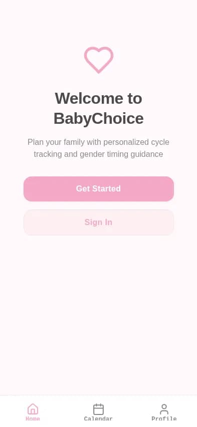 BabyChoice: Personalized Baby Gender Timing and Fertility Tracker App