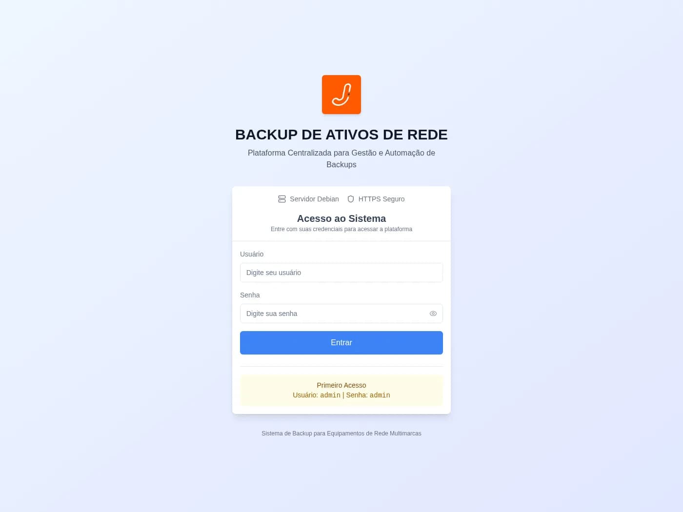 Backup de Ativos de Rede - Plataforma Centralizada para Gestão e Automação de Backups