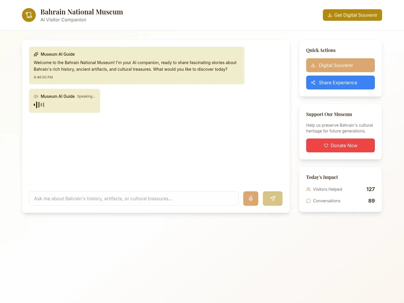 Bahrain Museum AI Visitor Companion