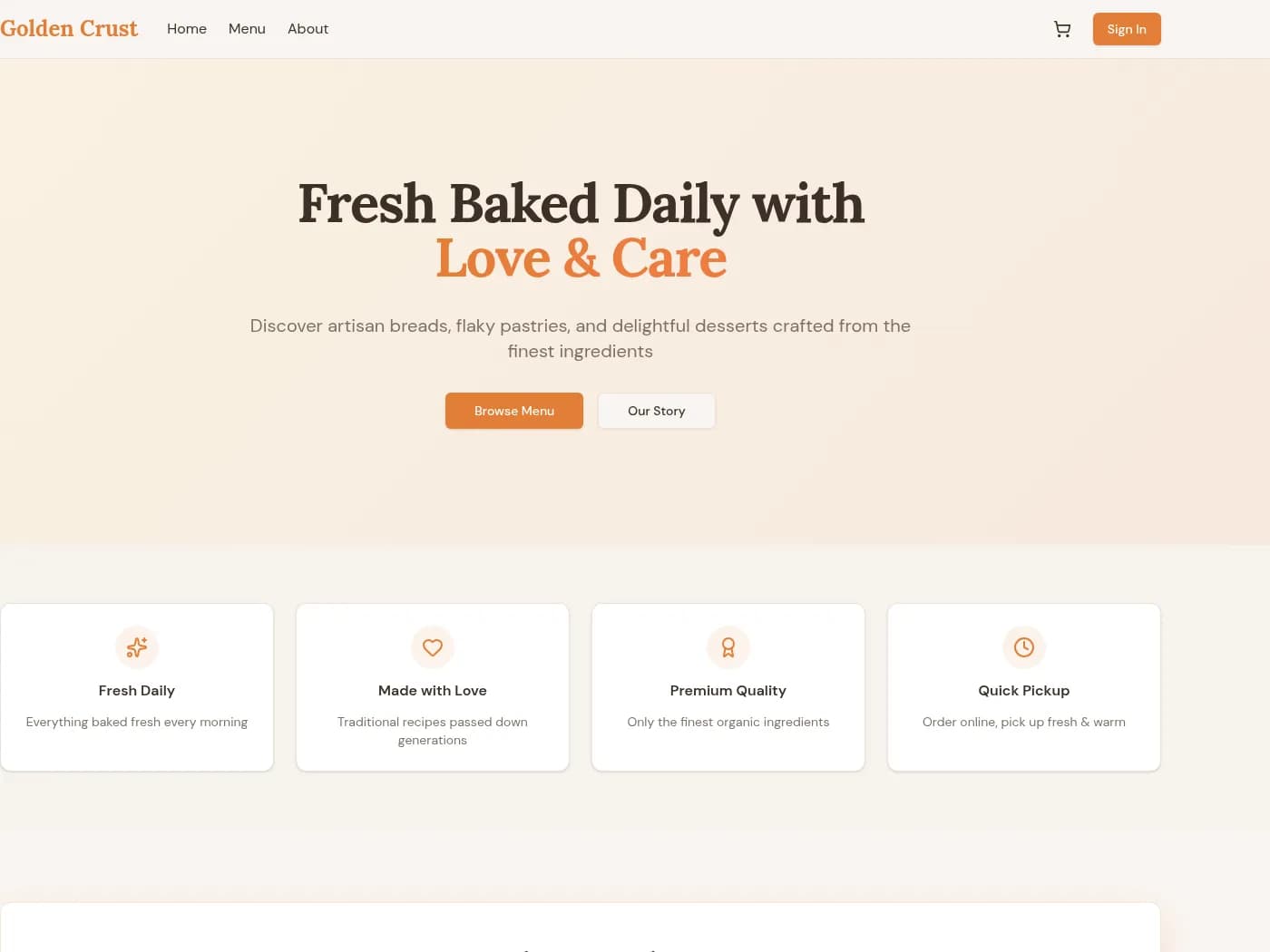 Full-Featured Bakery Website