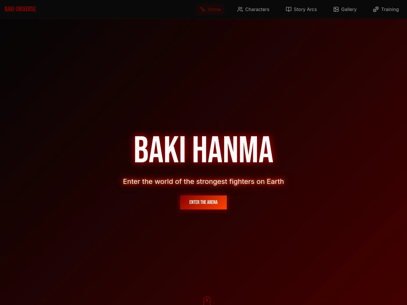 Baki Hanma Themed Fan Website