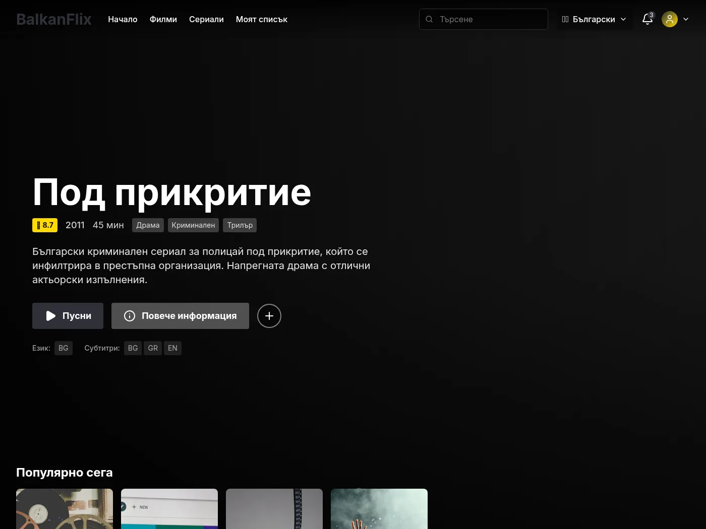 BalkanFlix: Bulgarian Streaming Platform with Multilingual Support