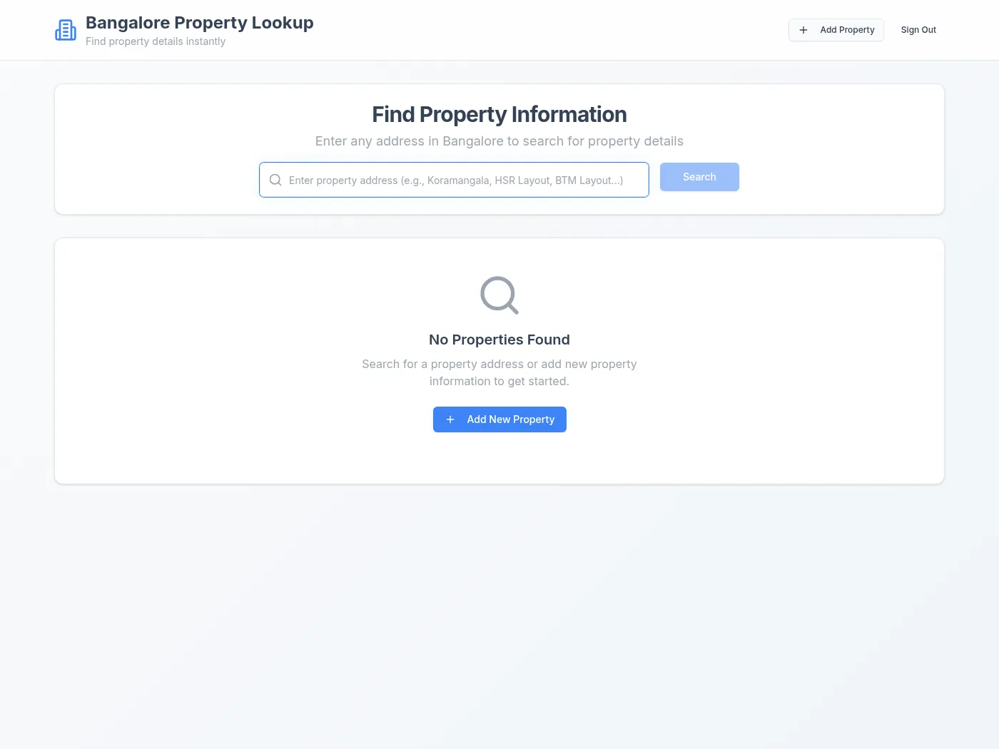 Bangalore Property Lookup