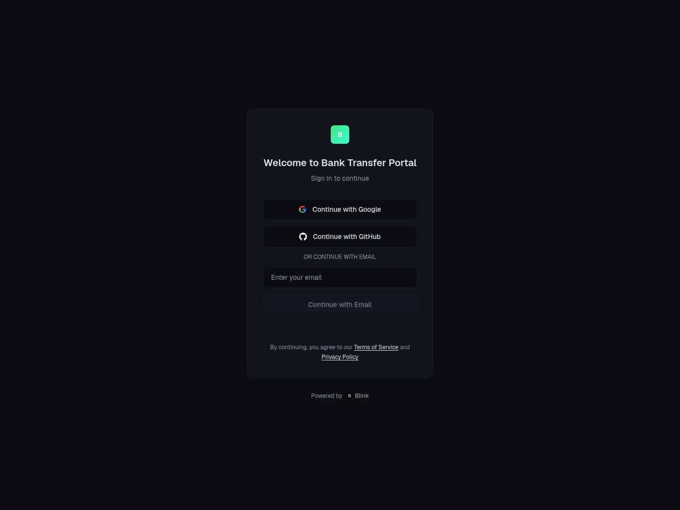 Bank Transfer Portal