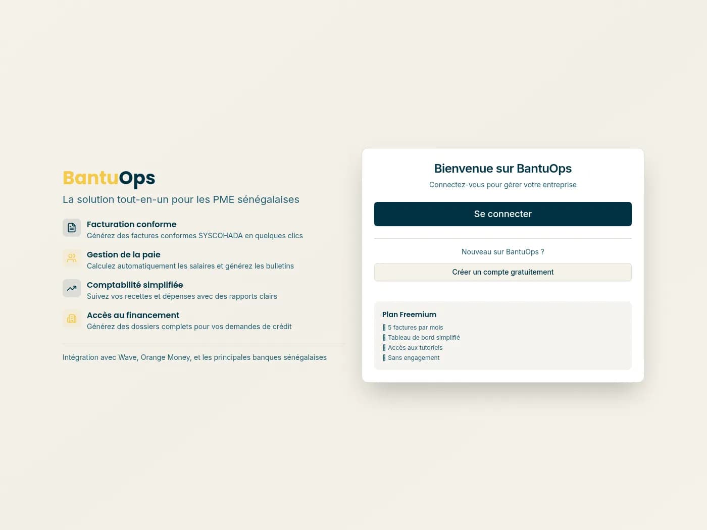BantuOps – SaaS de gestion et formalisation tout-en-un pour PME sénégalaises