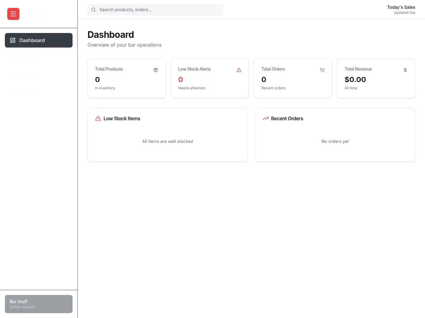 Bar Management System Clone