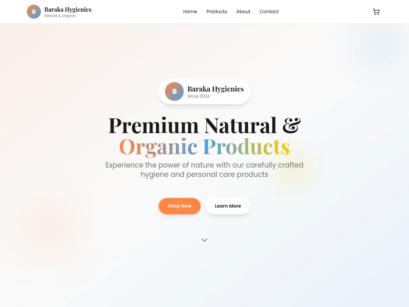 Baraka Hygienics D2C Branded Website