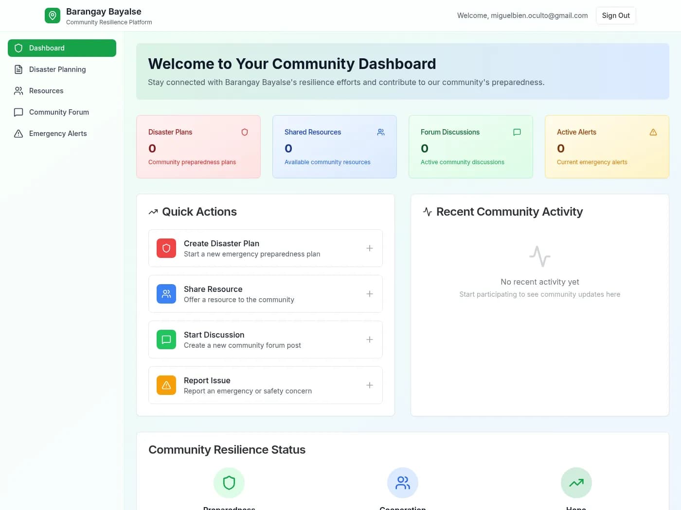 Barangay Bayalse Community Resilience Platform