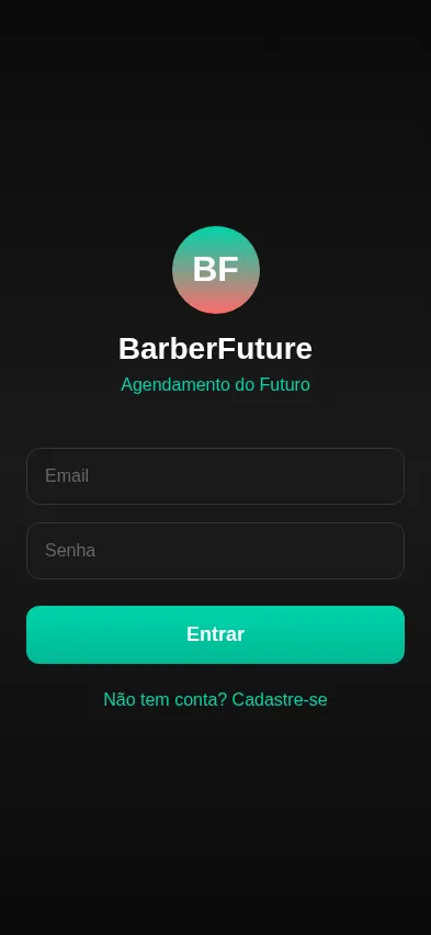 Barbearia Futurista - App de Agendamento Fluido para Clientes e Barbeiros