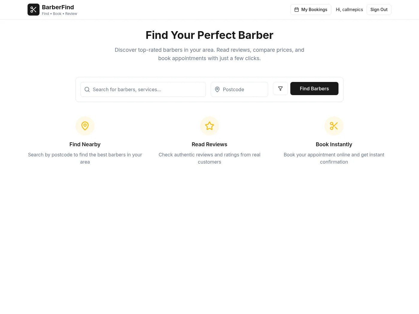 Barber Booking & Review Platform