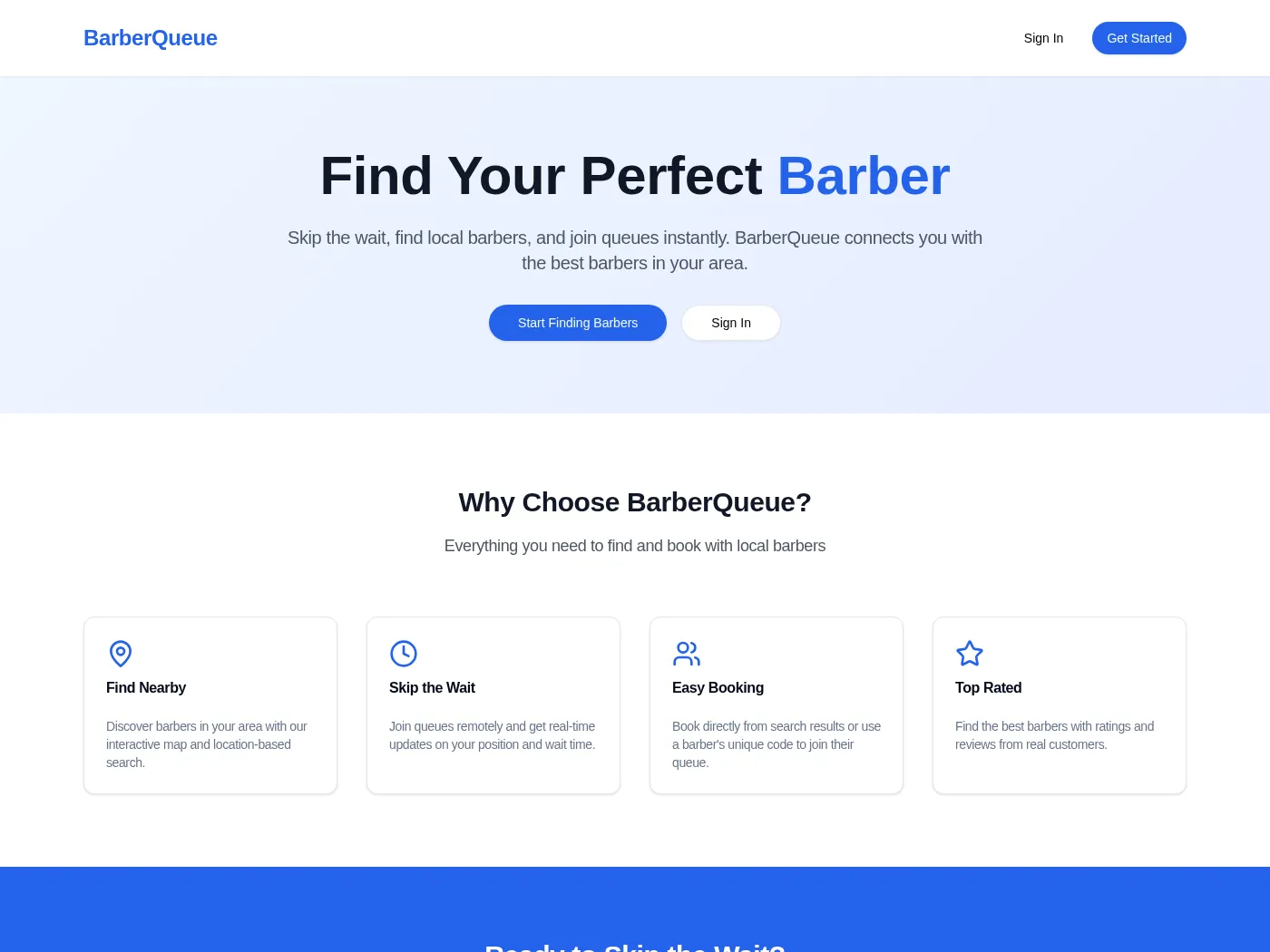 Barber Finder & Queue Management Platform