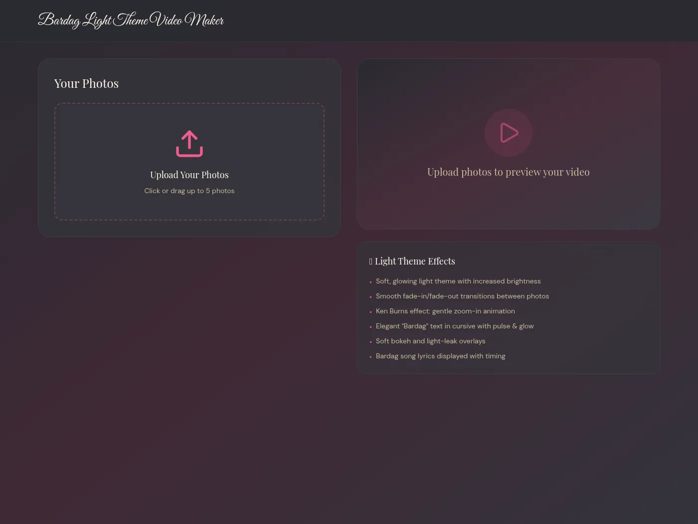 Bardag Light Theme Photo Video Maker
