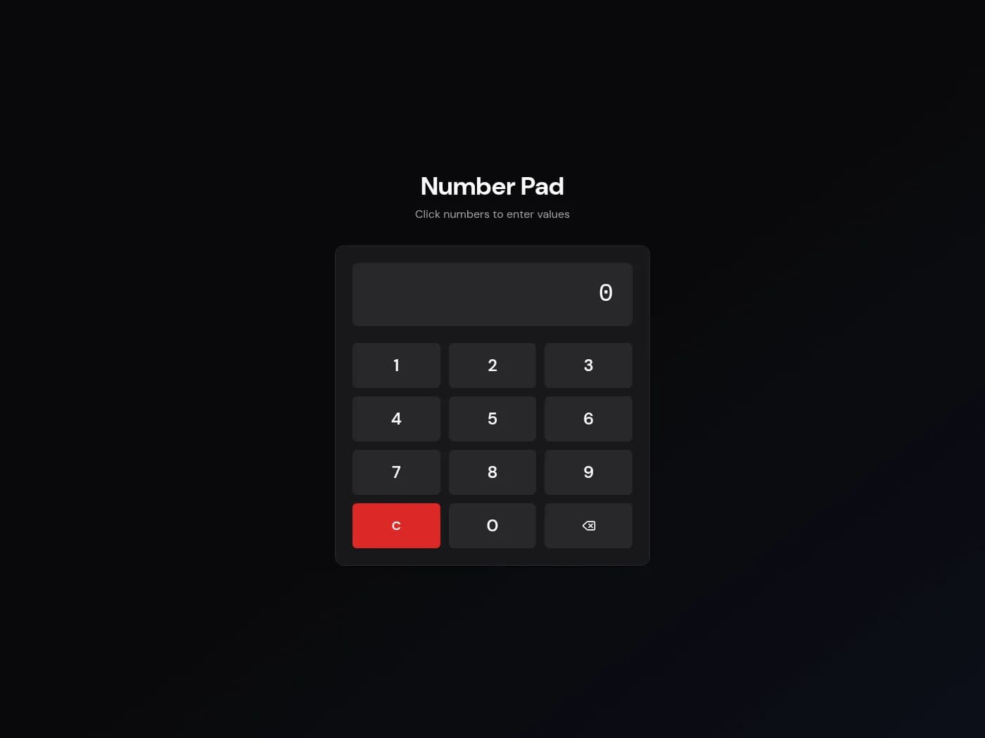 Basic Number Pad Web App
