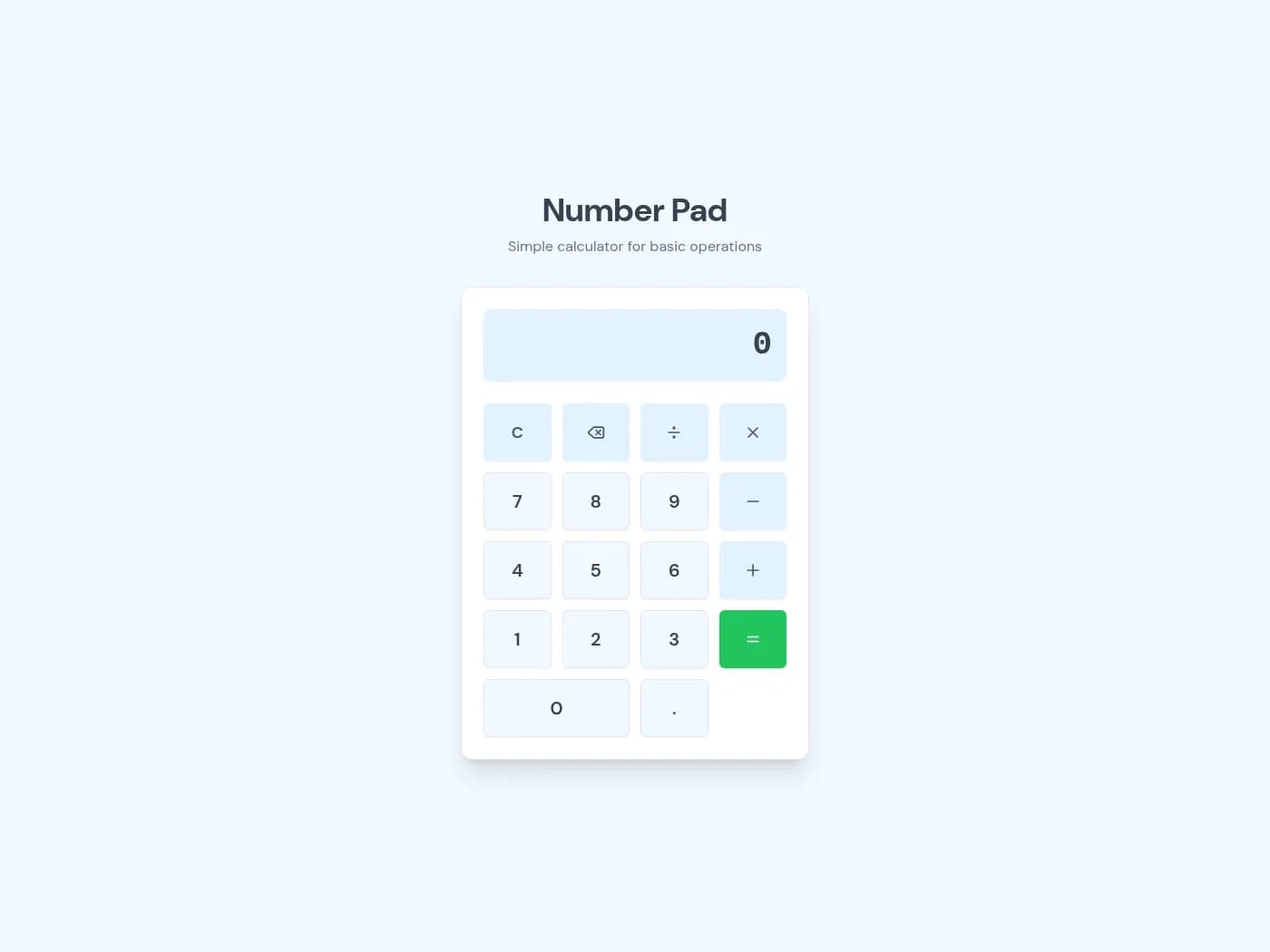Basic Number Pad Web App