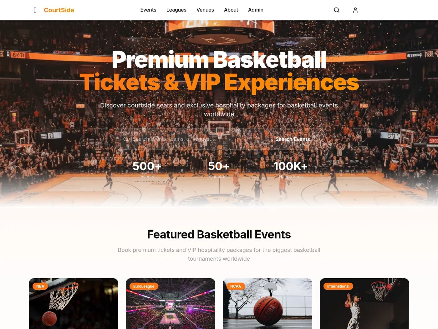 Global Basketball Events Ticketing Platform
