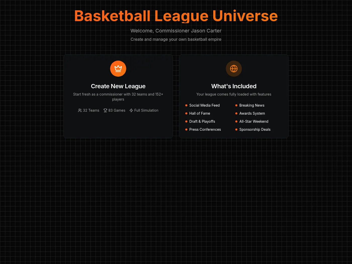 Basketball League Universe Simulator