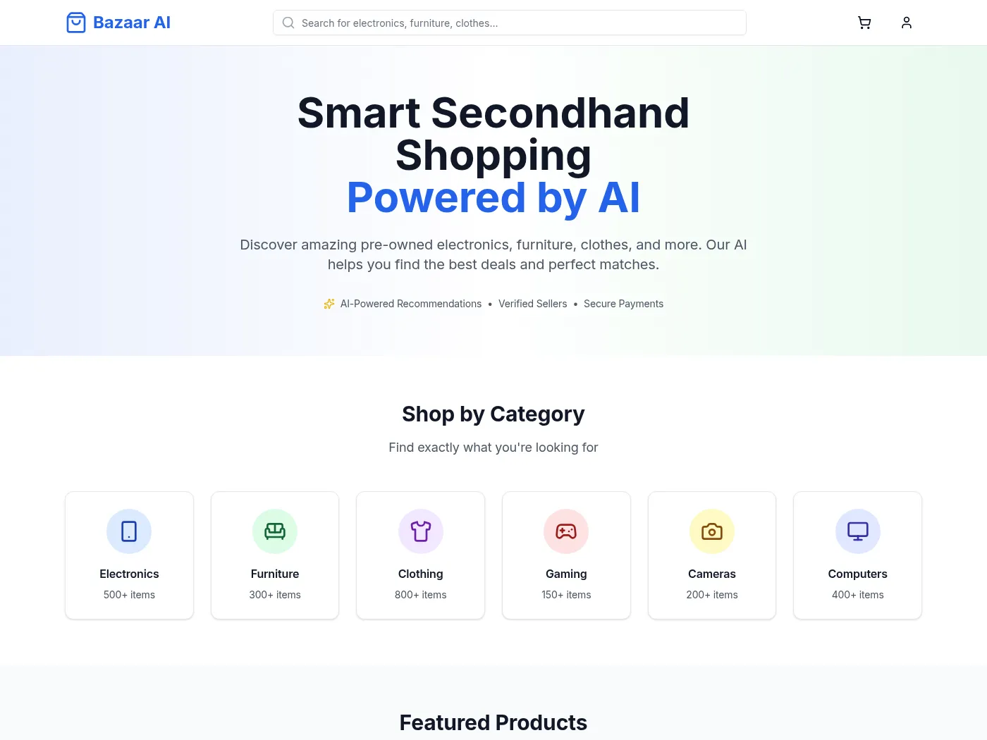 Bazaar AI: Smart Secondhand Marketplace Website