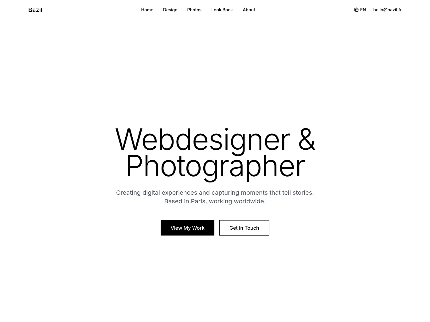 Bazil Portfolio Website Clone