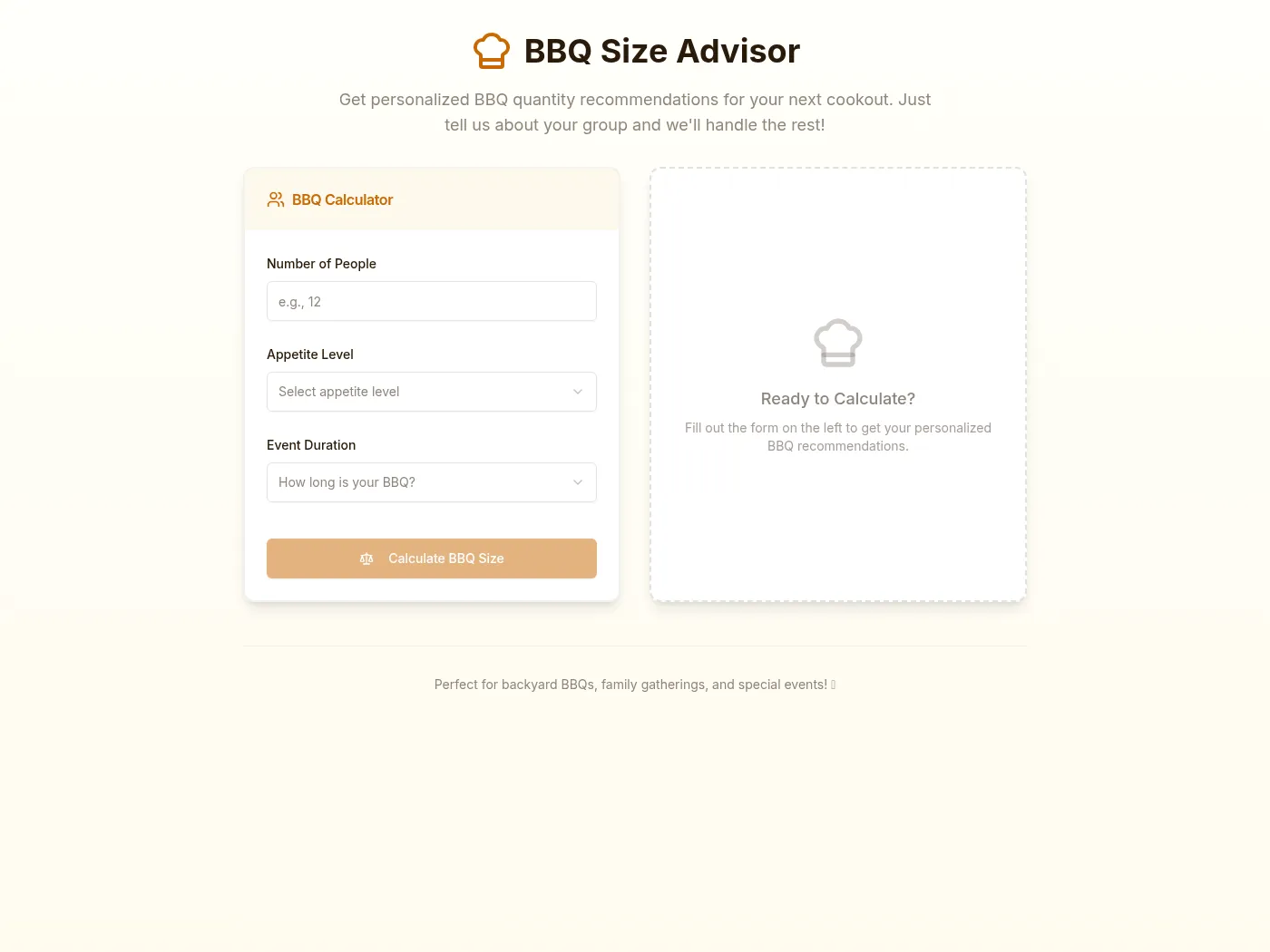 BBQ Size Advisor