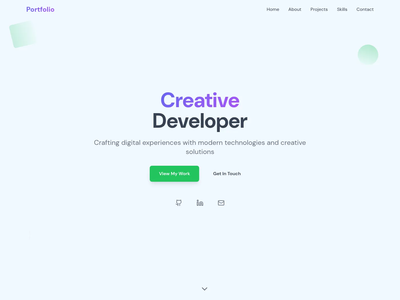 Beautiful 3D Animated Portfolio Website