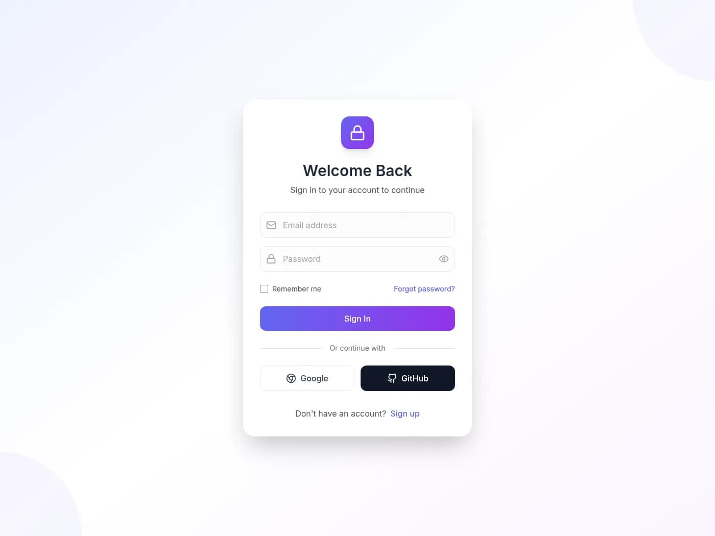Elegant Sign In & Sign Up UI