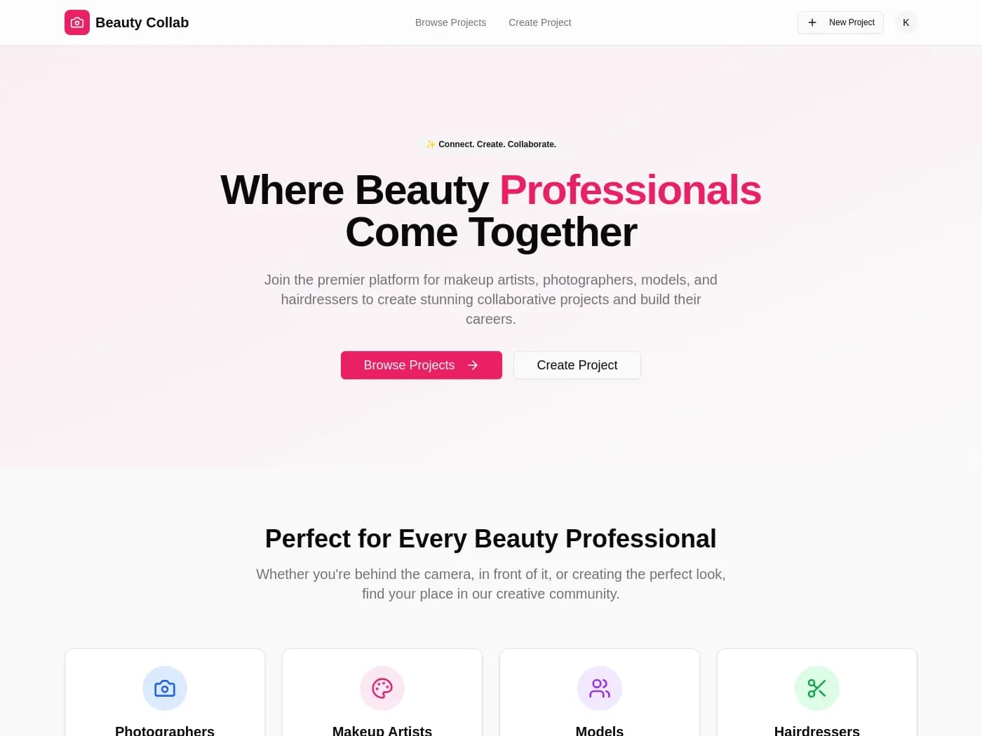 Beauty Collab - Professional Project Matching Platform