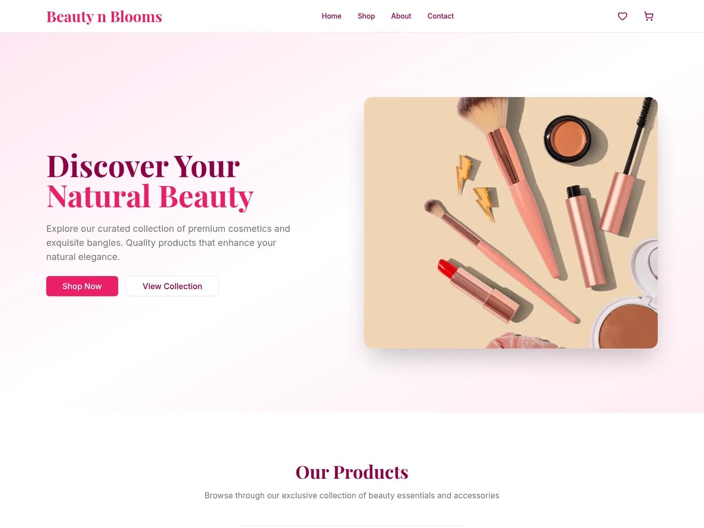 Beauty n Blooms Shop Website